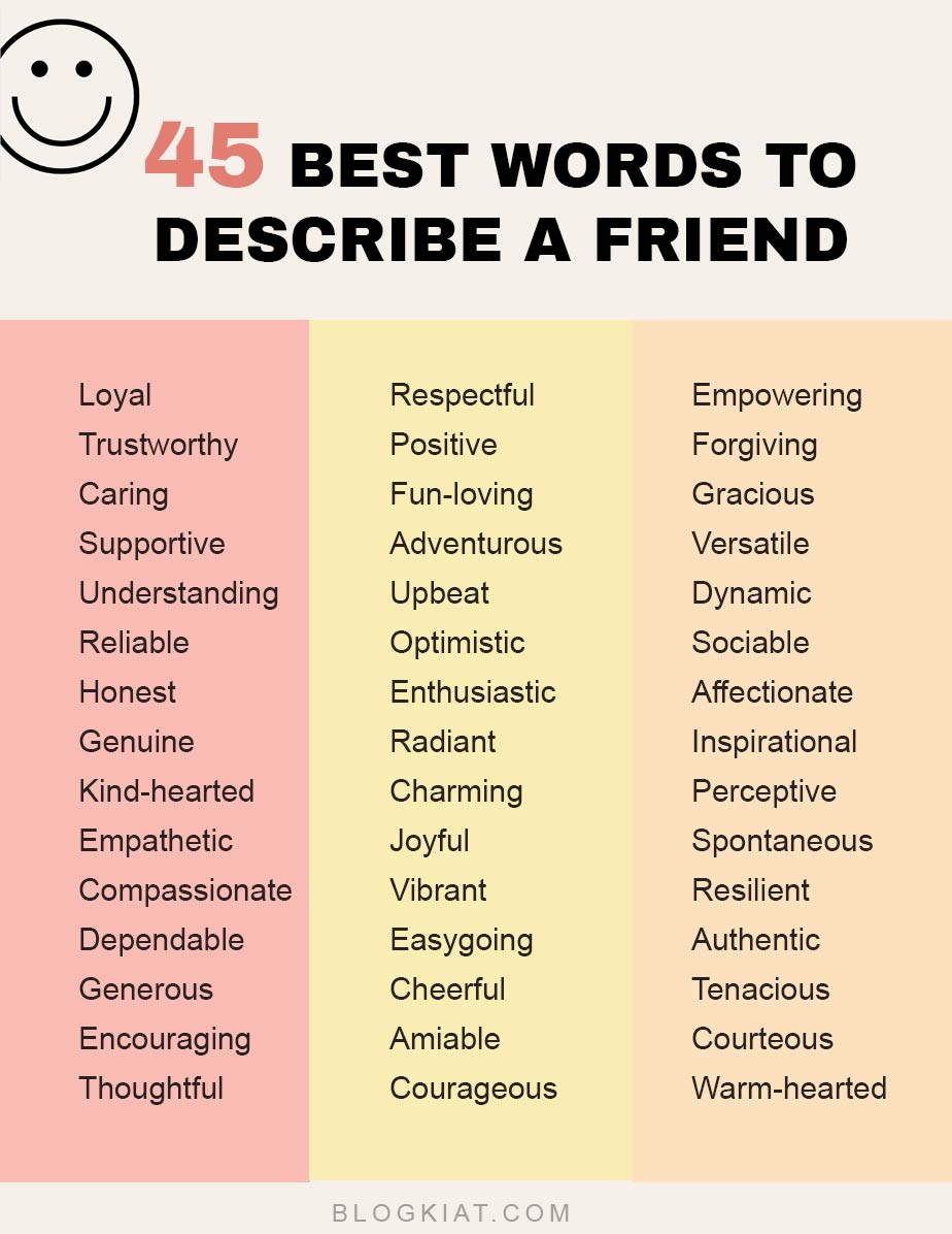 45 Best Words To Describe A Friend - Blogkiat 45 Best Words To Describe A Friend - Blogkiat